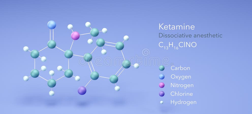 Ketamine Molecule, Molecular Structures, Dissociative Anesthetic, 3d ...