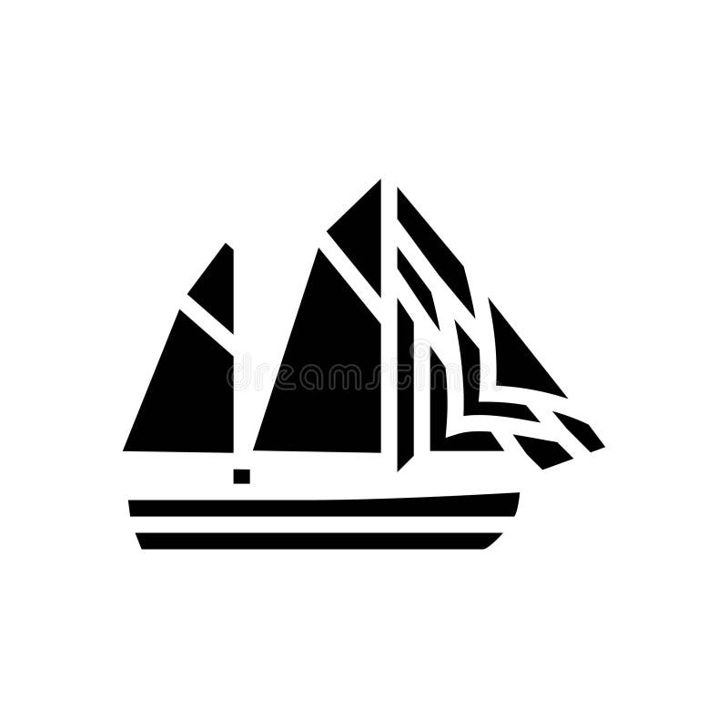 Ketch Ancient Ship Glyph Icon Vector Illustration Stock Illustration ...