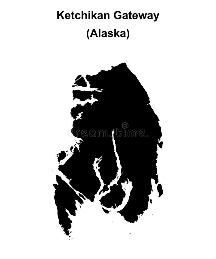 Ketchikan Gateway Outline Map Stock Vector - Illustration of template ...