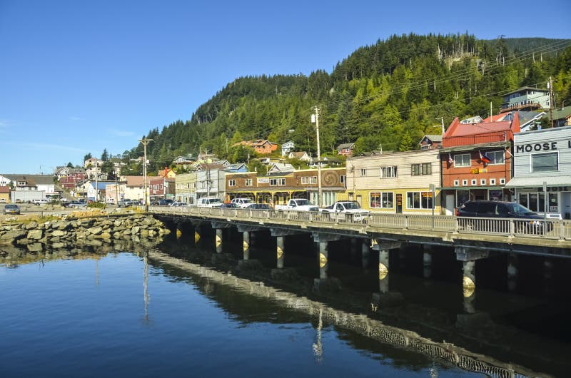 Ketchikan pier, Alaska editorial stock image. Image of nature - 35357924