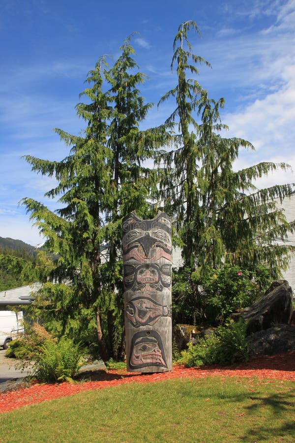 Ketchikan Totempol stockfoto. Bild von gesichter, statue - 23386192