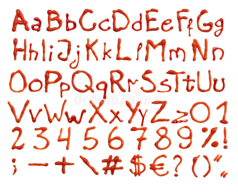 Ketchup alphabet stock illustration. Illustration of text - 8607455