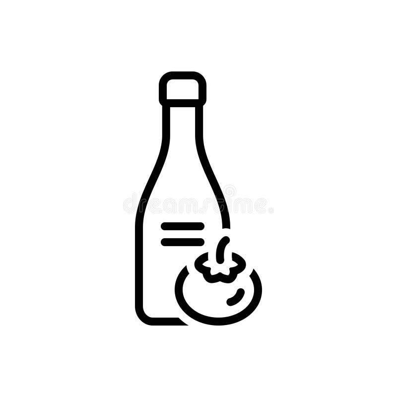 Black Line Icon for Ketchup, Flavouring and Paste Stock Illustration ...