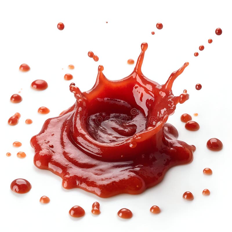 Ketchup Splash Isolated on White Background Stock Illustration ...