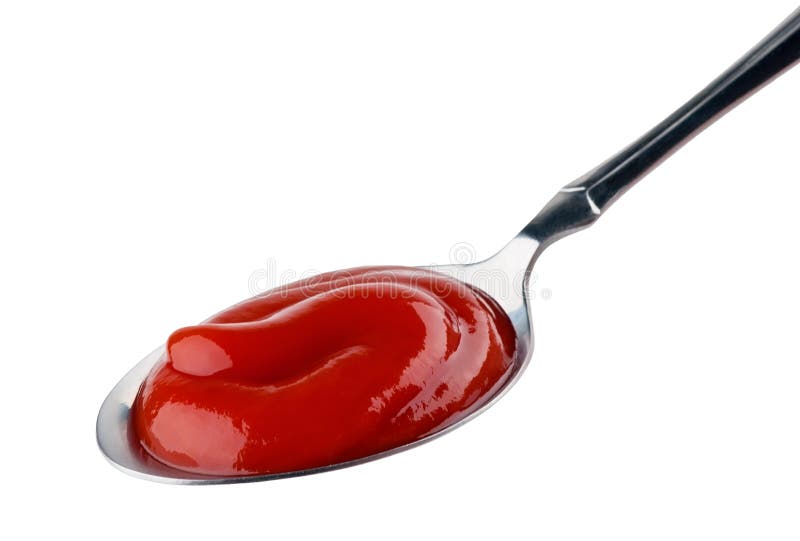 Ketchup on spoon stock photo. Image of drop, spoon, color - 25494132