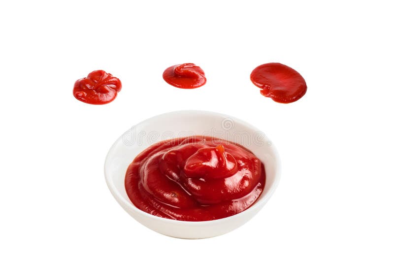 Ketchup in White Plate on White Background Stock Photo - Image of spice ...