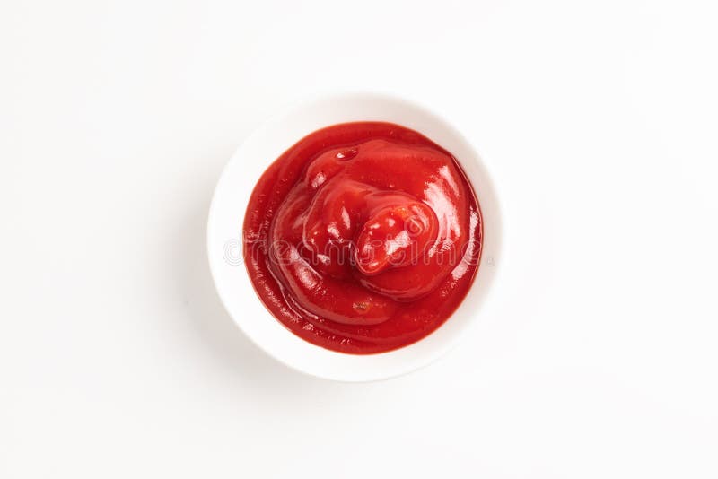 Ketchup in White Plate on White Background Stock Photo - Image of spice ...