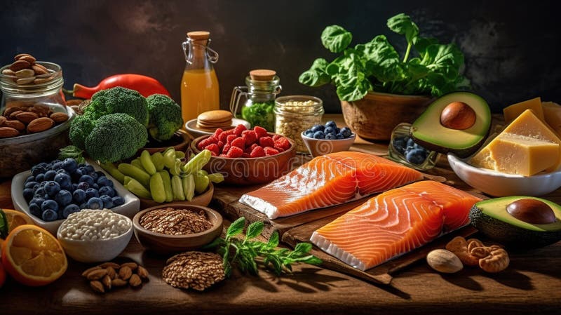 Keto Diet Food Ingredients Generative AI Stock Illustration ... Keto Diet Food Ingredients Generative AI Stock Illustration ...