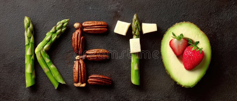The Keto Food Arrangement Featuring Asparagus, Pecans, and Avocado AI ...