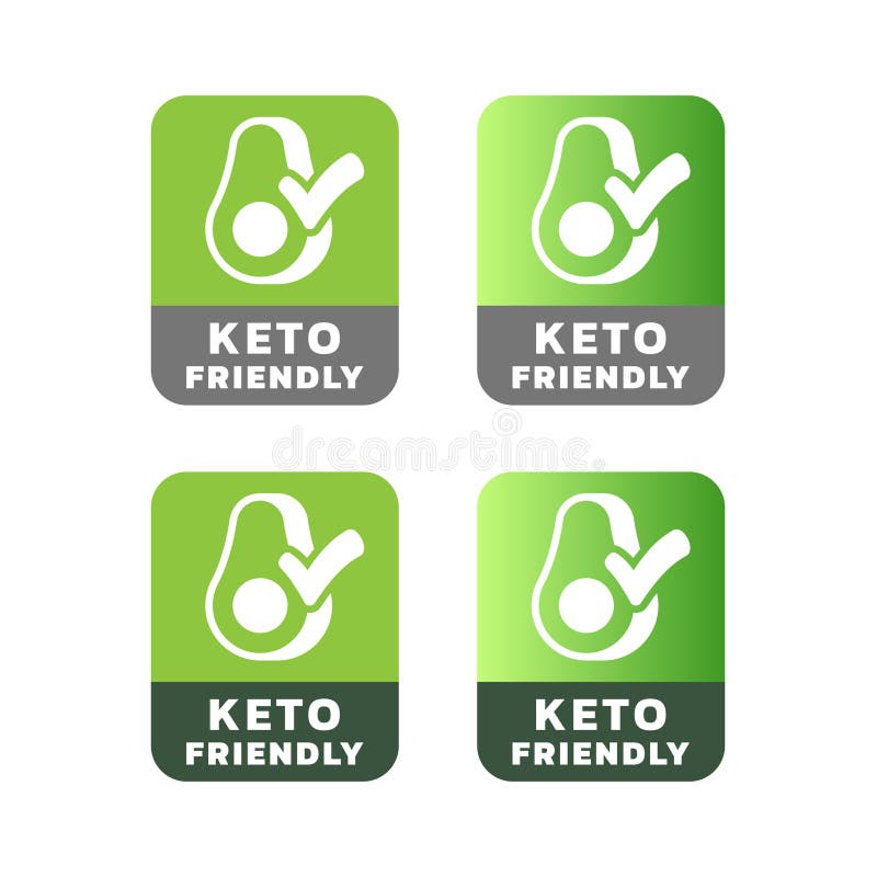 Keto Friendly with Avocado and Checkmark Labe Stock Vector ...