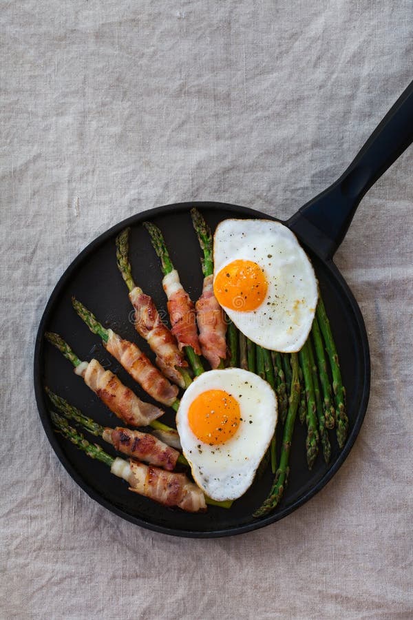 Keto, Ketogenic Breakfast, Meal with Fried Eggs, Bacon, Asparagus Stock ... Keto, Ketogenic Breakfast, Meal with Fried Eggs, Bacon, Asparagus Stock ...