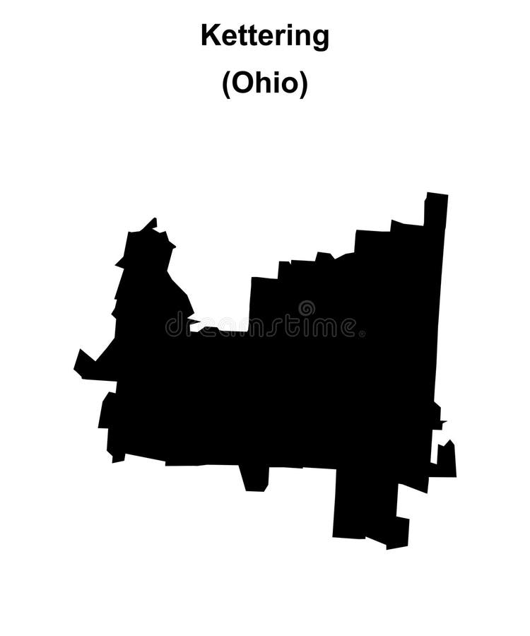 Kettering outline map stock vector. Illustration of boundaries - 357492416