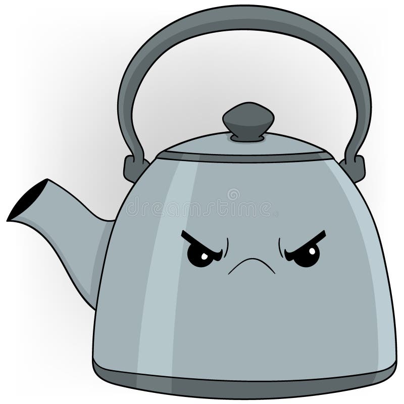 Kettle with Angry Expression is Boiling Hot Water Stock Vector ...