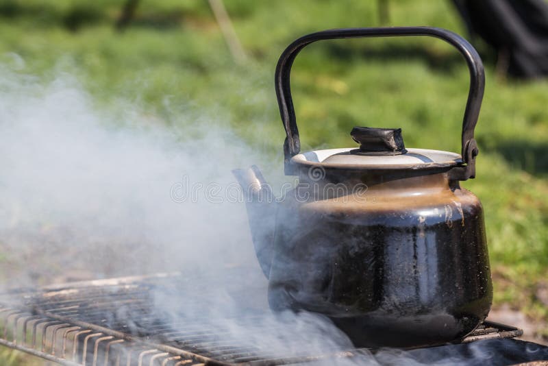 Kettle boiling stock image. Image of nature, green, retro - 37903317