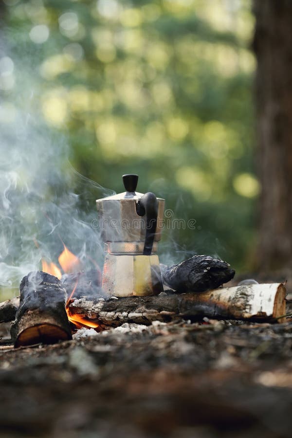 Kettle stock image. Image of fire, explore, rustic, backpacker - 98382925