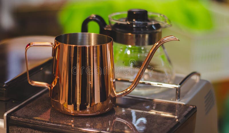 Kettle for Coffee Making Process Stock Photo - Image of design, glass ...