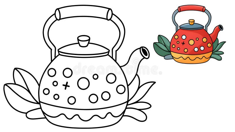 Coloring Picture Kettle Watering Can Coloring Page | Easy Drawing