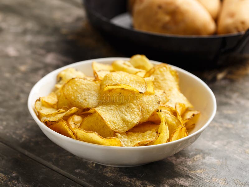 Kettle Cooked Potato Crisps Stock Image - Image of heap, closeup: 73566827
