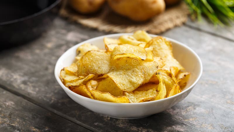 Kettle Cooked Potato Crisps Stock Photo - Image of homemade, fatty ...