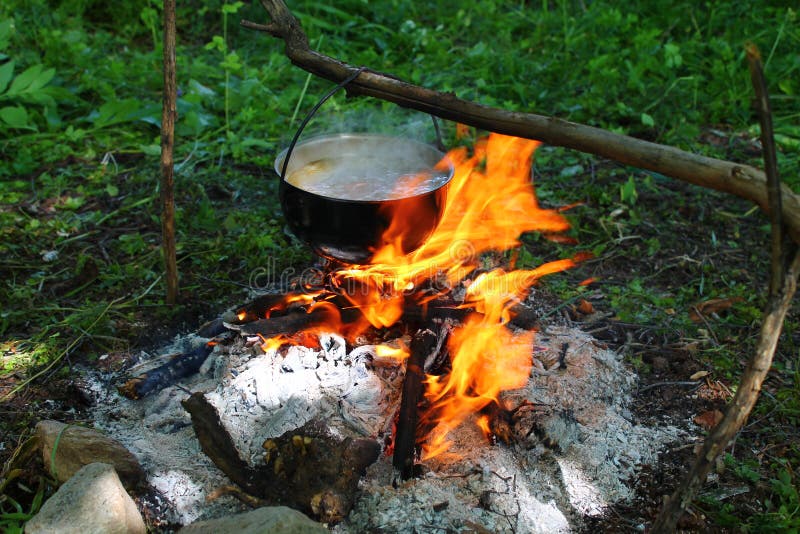 Kettle on fire stock photo. Image of path, nature, mountains - 220387278