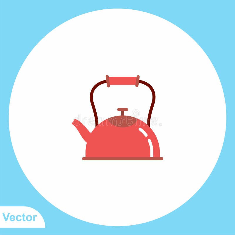 Kettle Flat Vector Icon Sign Symbol Stock Illustration - Illustration ...
