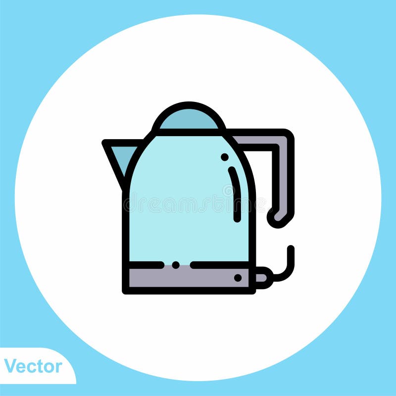 Kettle Flat Vector Icon Sign Symbol Stock Vector - Illustration of ...