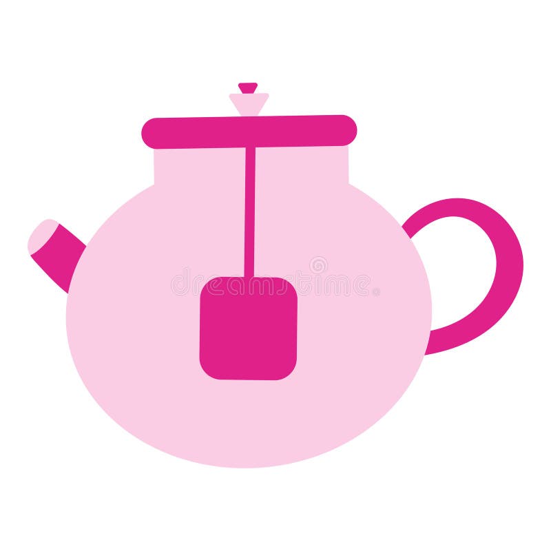 Kettle Hot Brew Kitchen Pink Doll Play Stock Vector - Illustration of ...