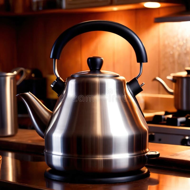 Kettle, Kitchen Tool Used To Boil Hot Boiling Water Stock Illustration ...