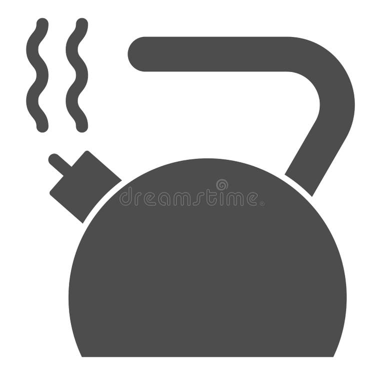 Kettle Solid Icon. Teakettle Vector Illustration Isolated on White Stock Vector - Illustration ...