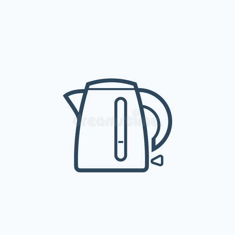 Kettle vector flat icon. stock vector. Illustration of drawing - 100007981