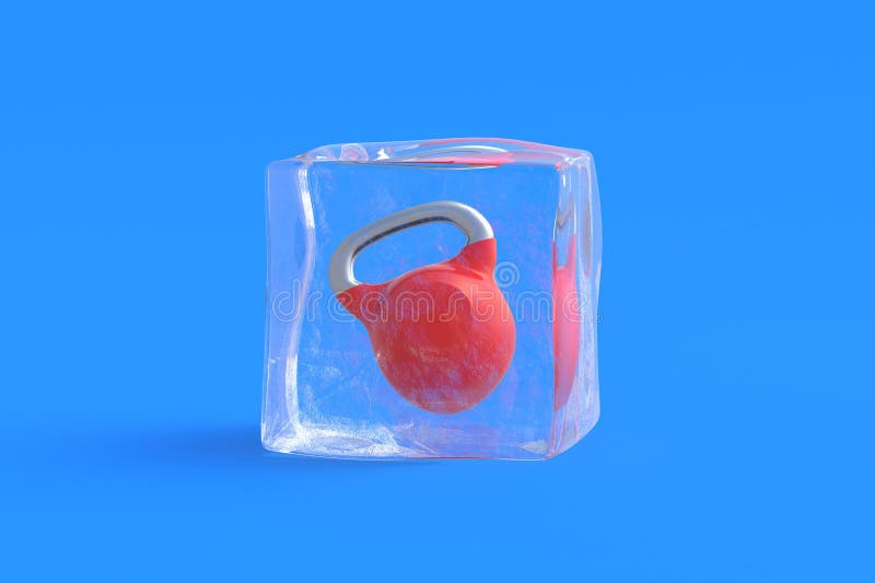 Kettlebell in ice cube stock illustration. Illustration of workout ...