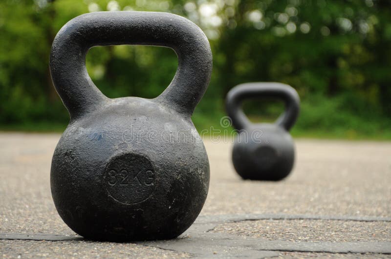 Kettlebell stock photo. Image of focus, green, trees - 54268150