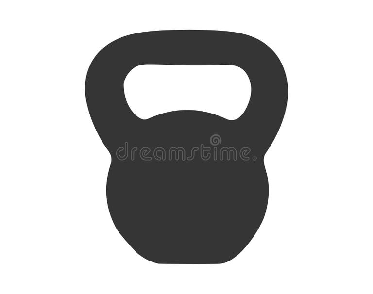 Kettlebell Silhouette Black and White Vector Illustration Stock Vector ...