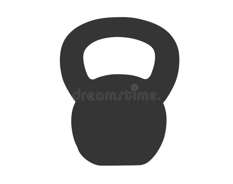 Kettlebell Silhouette Black and White Vector Illustration Stock Vector ...