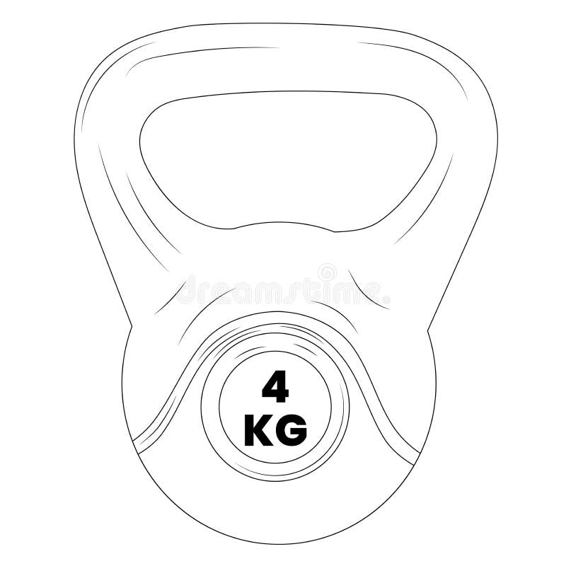 Kettlebell Sketch Outline Vector. Stock Vector - Illustration of ...