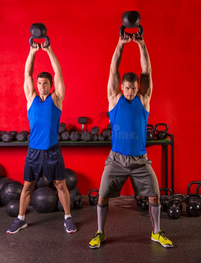 Kettlebell Swing Workout Training Group at Gym Stock Photo - Image of ...