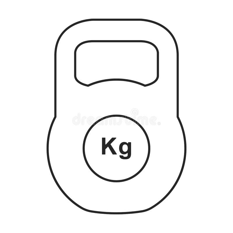 Outline Kettlebell Vector Icon. Isolated Black Simple Line Element ...