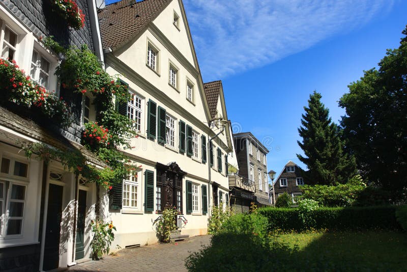 Street in Kettwig, Germany stock photo. Image of tourism - 129628686