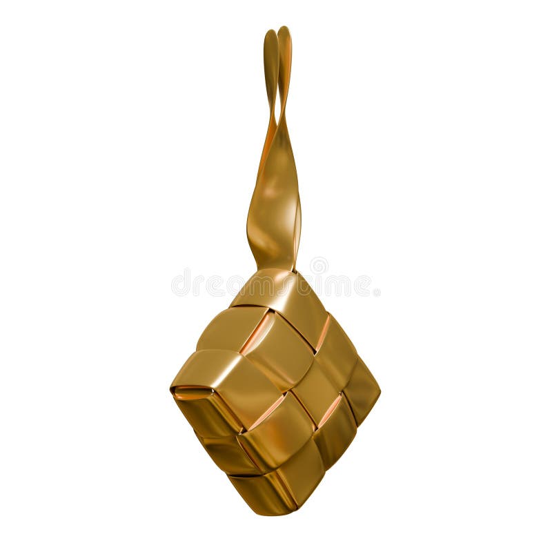 Ketupat 3D Render Design Element Side View Stock Illustration ...