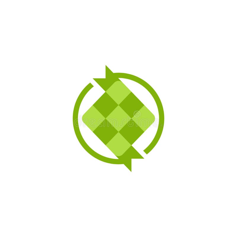 Ketupat Inside Circle Flat Style. Vector Logo Icon Stock Vector ...