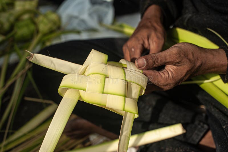 Ketupat Making is One of the Typical Foods in Central Java Stock Image ...
