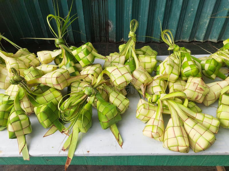 Ketupat, or Rice Filled Wrapper Made of Coconut Leaves Stock Image ...
