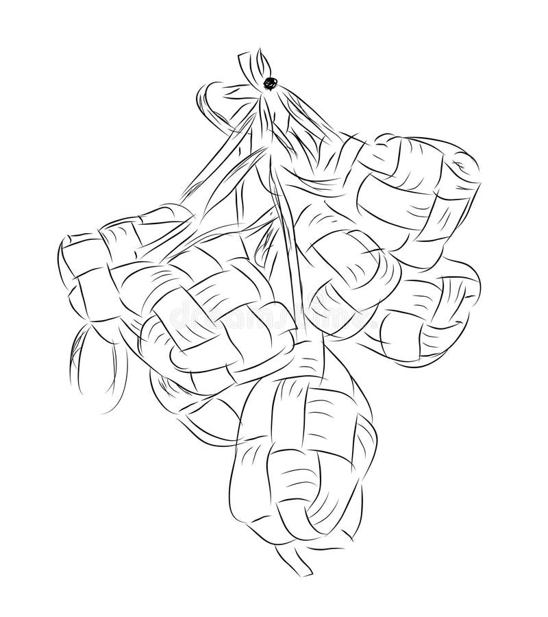 Ketupat, Simple Vector Black White Hand Draw Sketch Stock Vector ... Ketupat, Simple Vector Black White Hand Draw Sketch Stock Vector ...