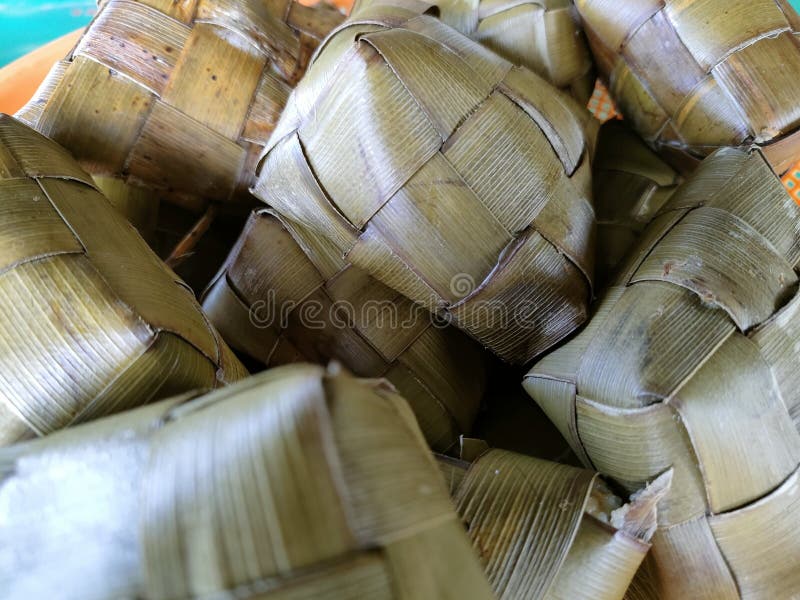 Ketupat a Type of Dumpling Made from Rice Packed Inside Stock Image ...