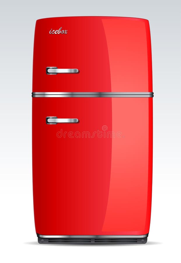 Retro koelkast stock illustratie. Illustration of illustratie - 19385622