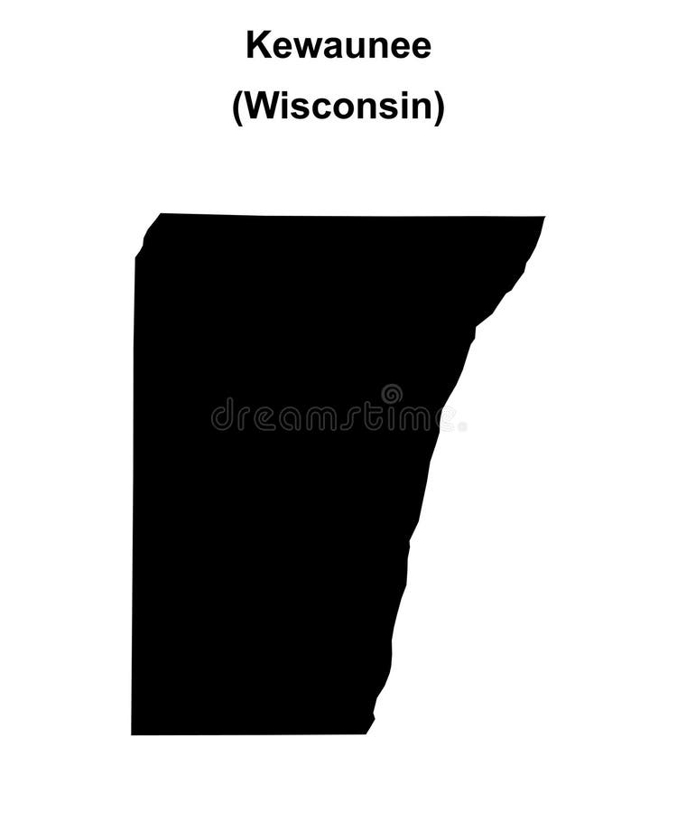 Kewaunee outline map stock vector. Illustration of counties - 361875937