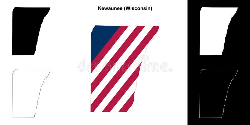 Kewaunee outline map stock vector. Illustration of region - 324203022