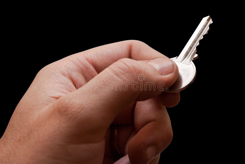Key in hand unlock success stock photo. Image of gate, bottom - 581880