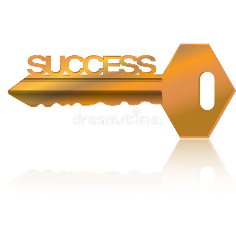Success key and a keyhole stock illustration. Illustration of gray ...