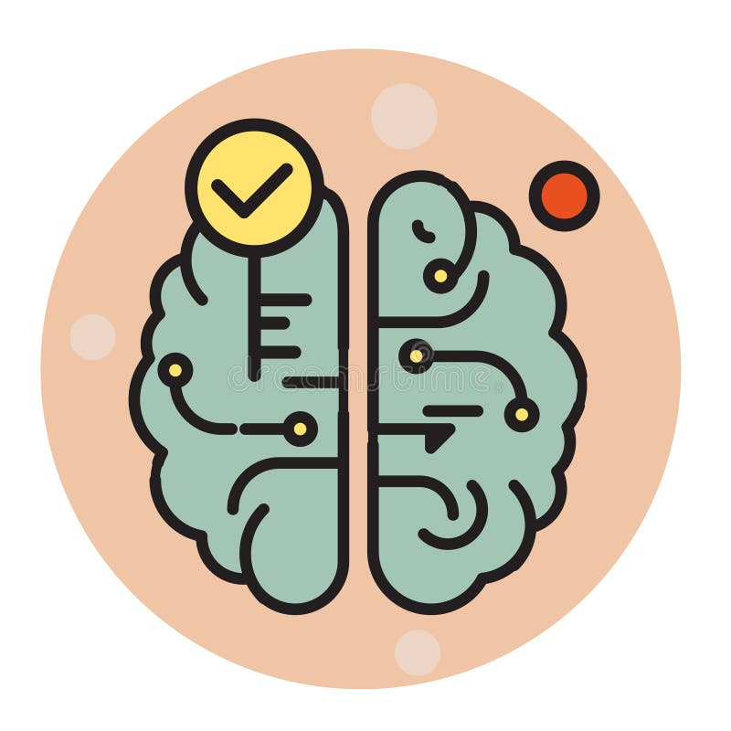 Key Access To the Human Brain Icon Stock Vector - Illustration of ...